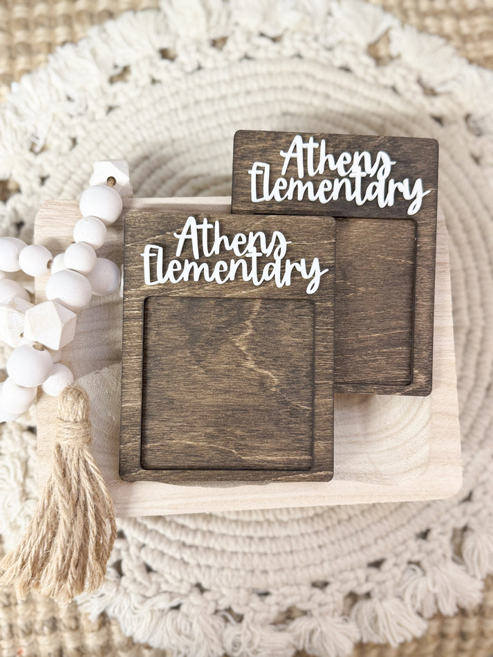 Dark Stain Post it With With Name – Itty Bitty Peach