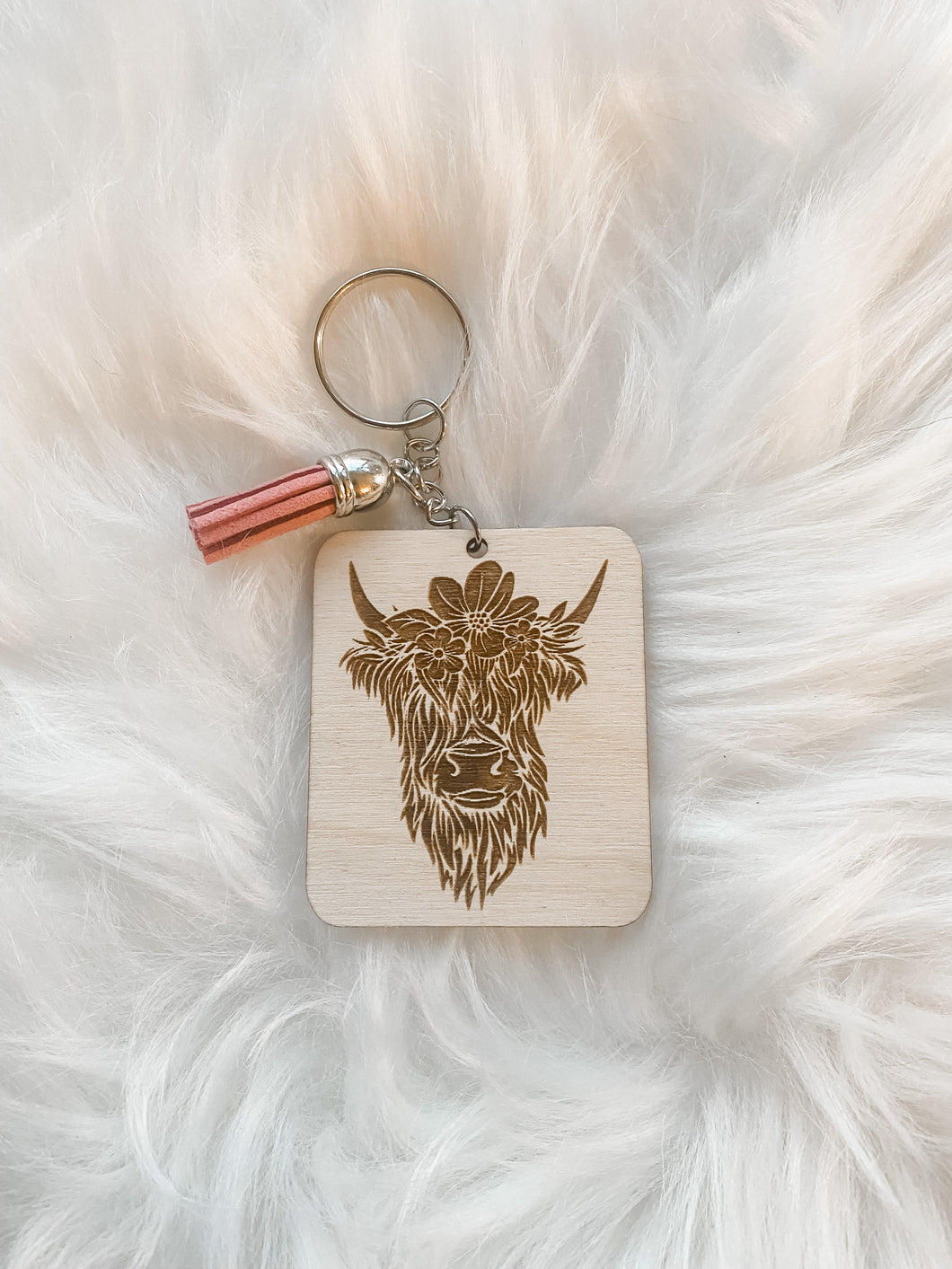 Highland Cow Keychain – Itty Bitty Peach