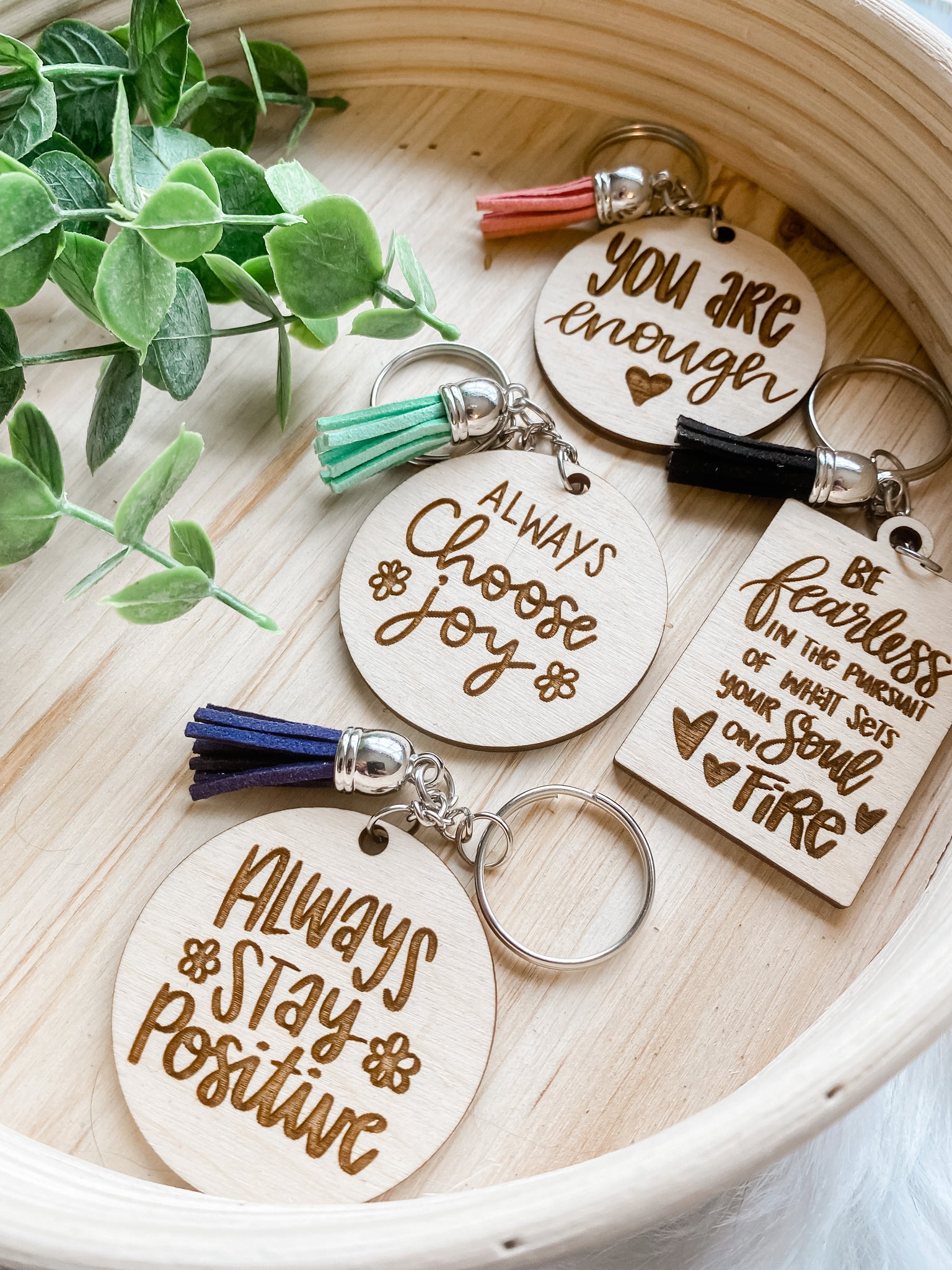 Positive Affirmation Keychains – Itty Bitty Peach
